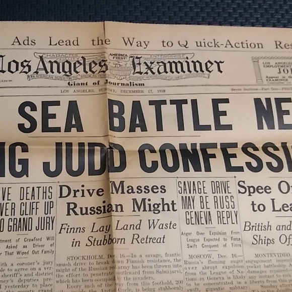 Los Angeles Examiner Paper | Other | Los Angeles Examiner Newspaper ...